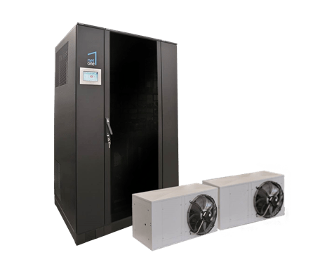 Redundant air conditioner with external condensing unit